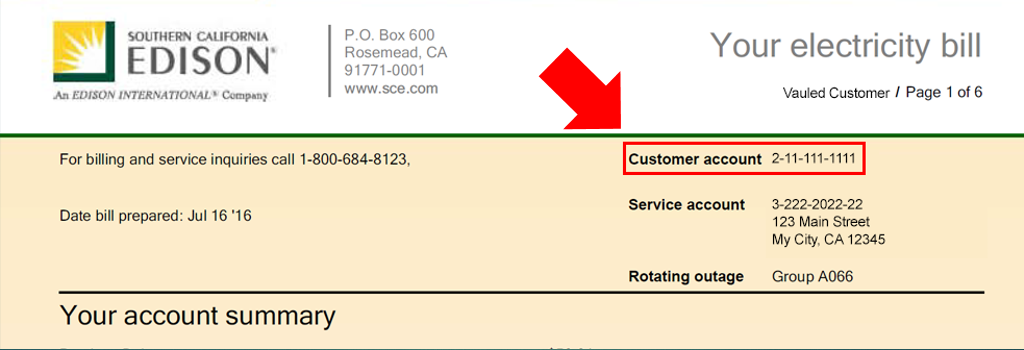 Help Center | Where can I find my Customer Account Number?