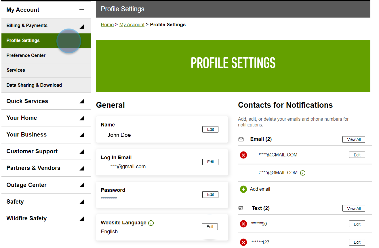 Help Center | How do I change my contact information and preferences?